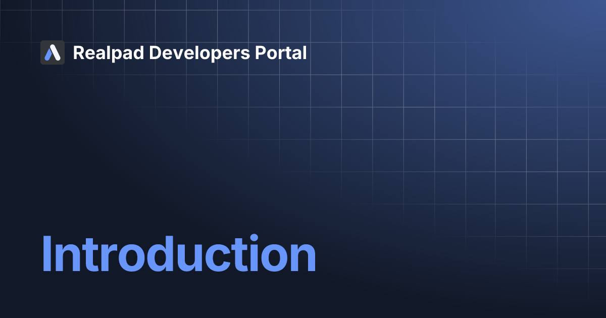 Introduction | Realpad Developers Portal